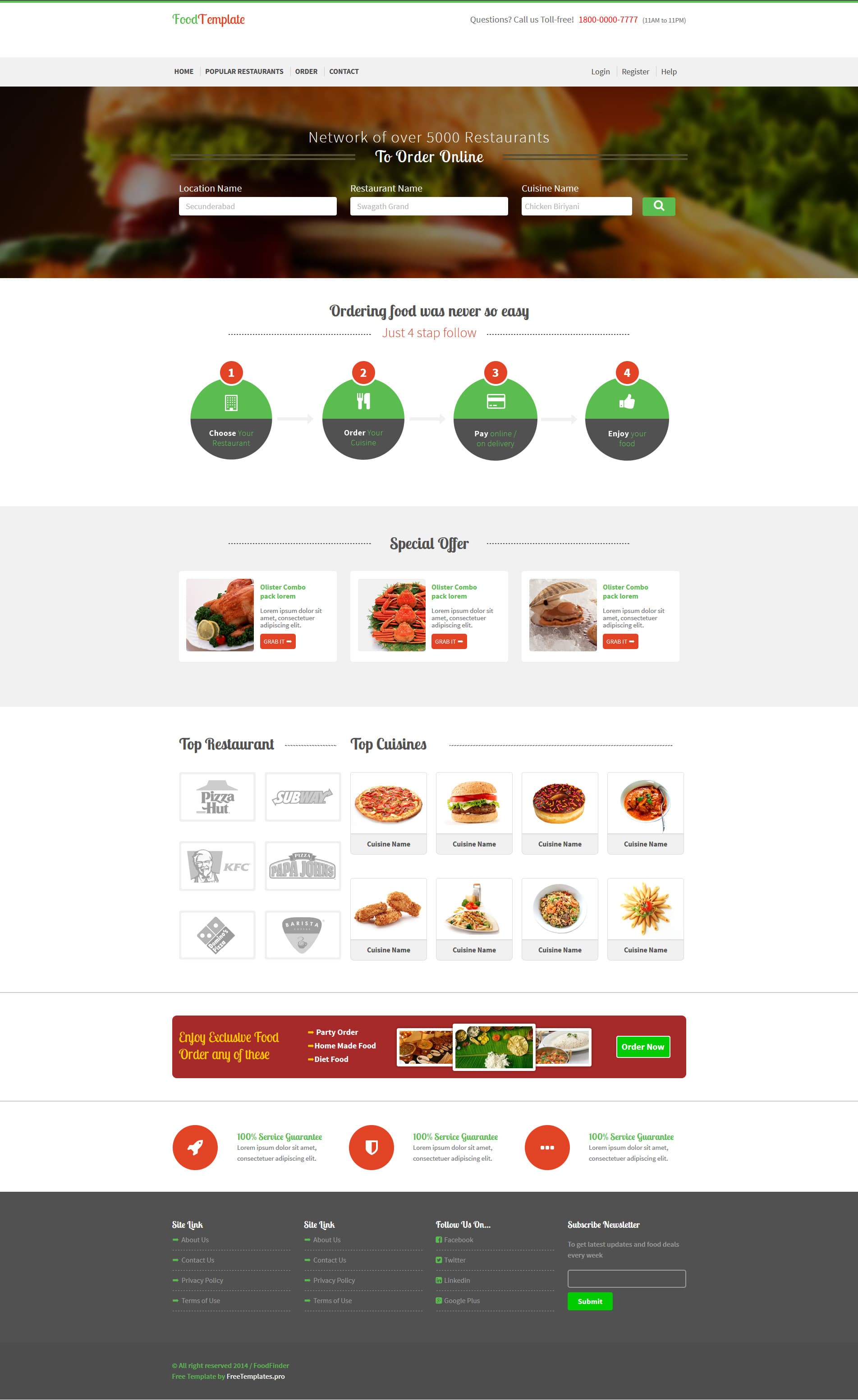 Food/Restaurant Ordering Shop Website Template HTML | Free HTML5 Templates