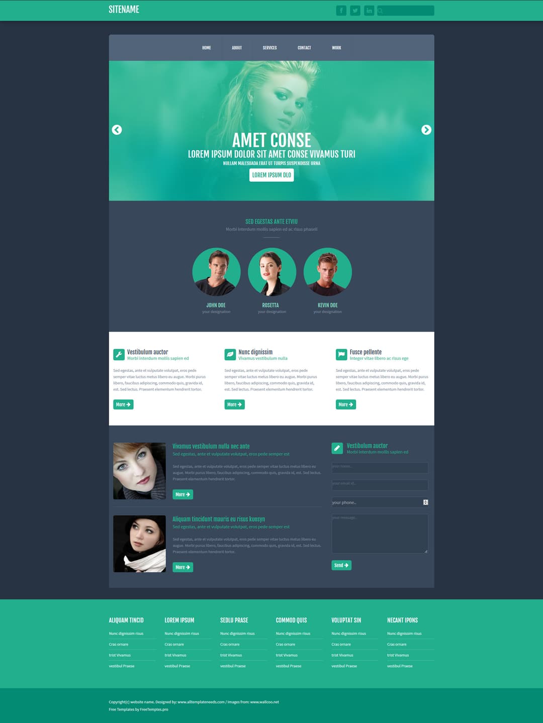 Free One Page Website HTML Template | Free HTML5 Templates