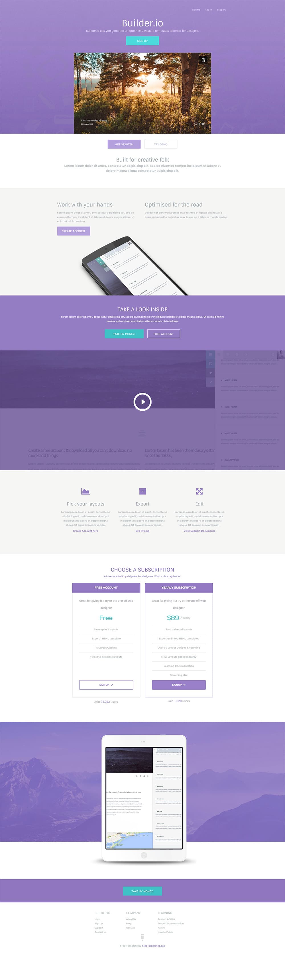 BUILDER - A Free Vibrant Web App HTML Template | Free HTML5 Templates