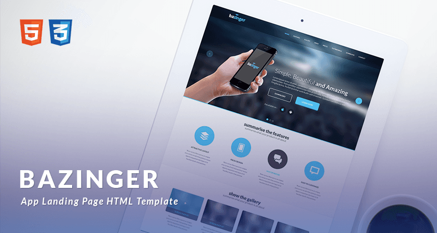Bazinger Landing Page - Free HTML Template | Free HTML5 Templates