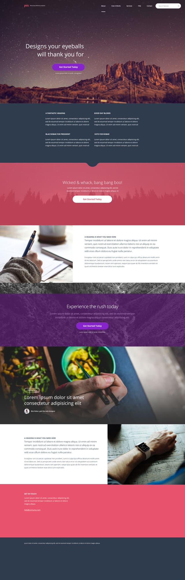 Pex - A Free Website One Page HTML Template | Free HTML5 Templates