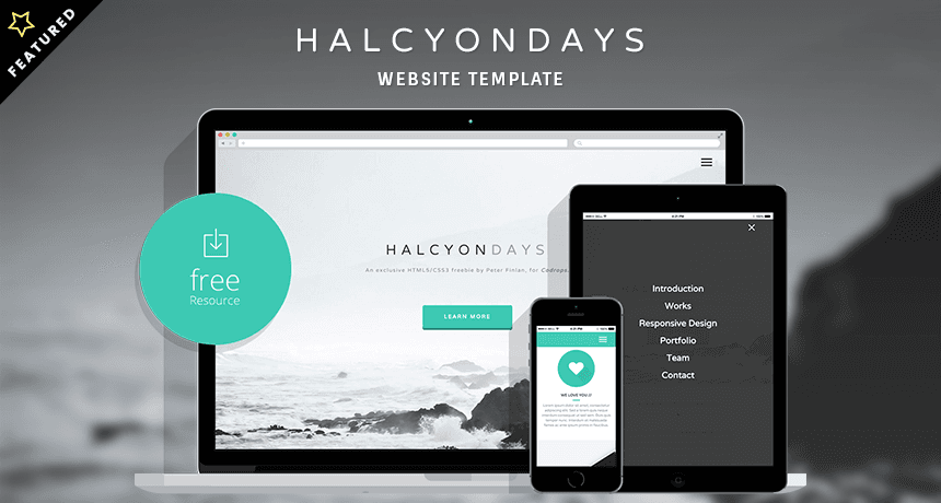 Halcyon Days Website Responsive Template | Free HTML5 Templates