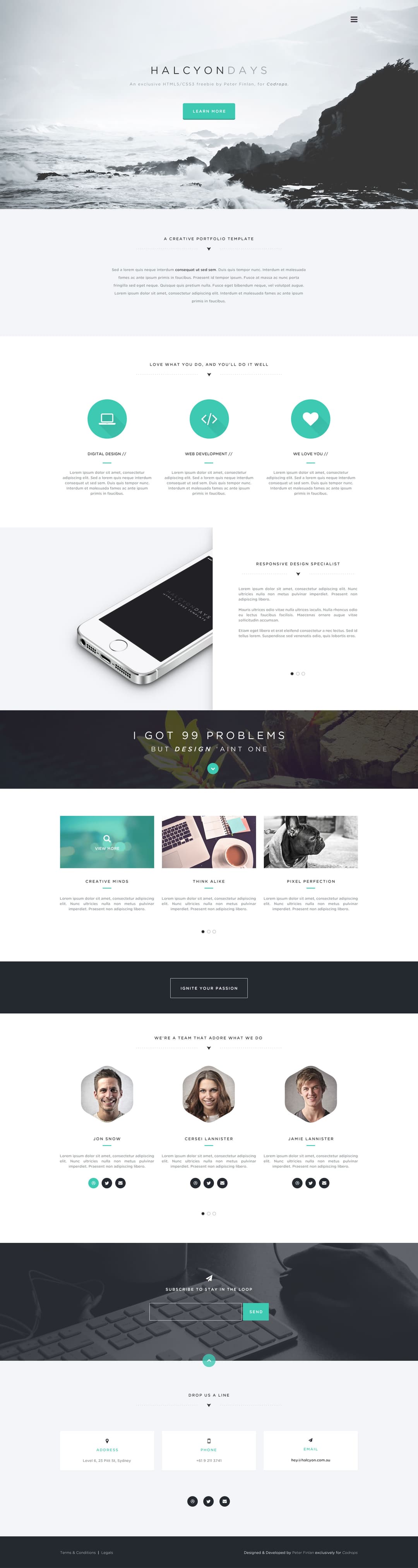 Halcyon Days Website Responsive Template | Free HTML5 Templates
