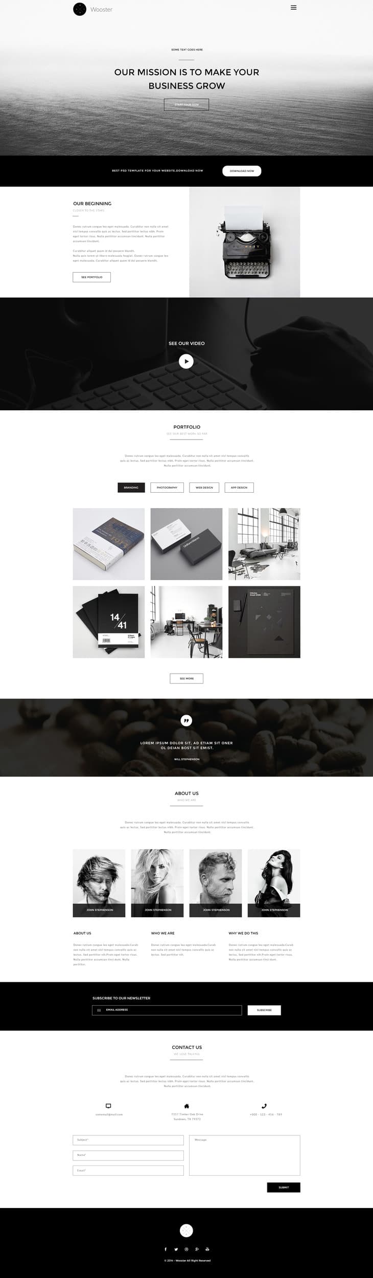 Wooster - Vintage Single Page HTML Template | Free HTML5 Templates