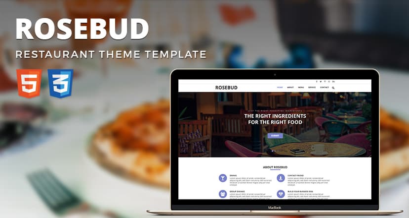 Rosebud One Page Template Free Download | Free HTML5 Templates
