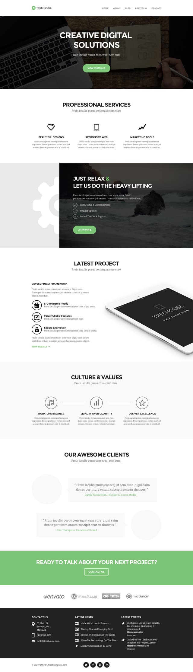 Treehouse Website HTML Template | Free HTML5 Templates