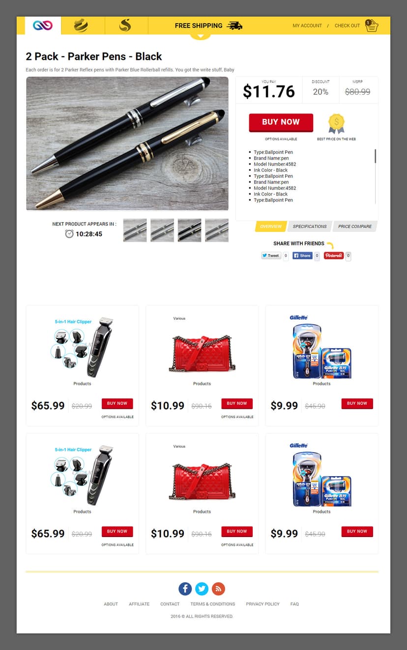 Scoop Deals - A Multi Deals Website Free HTML Template | Free HTML5 ...