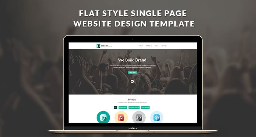 Free Flat Style Single Page Website Design Template HTML | Free HTML5 ...