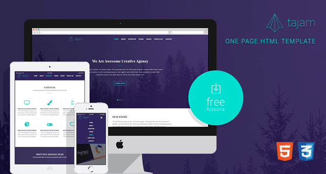 Tajam – Free One Page HTML Template | Free HTML5 Templates