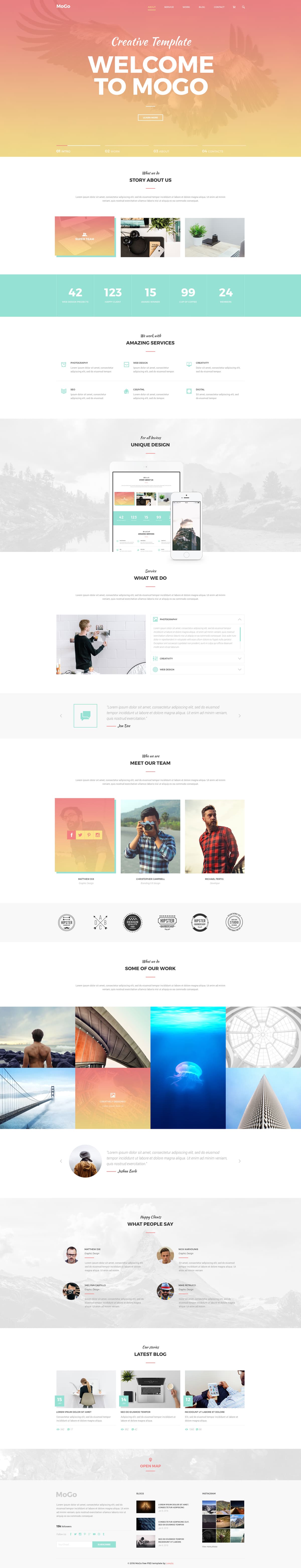 MoGo – Free One Page Web Template | Free HTML5 Templates