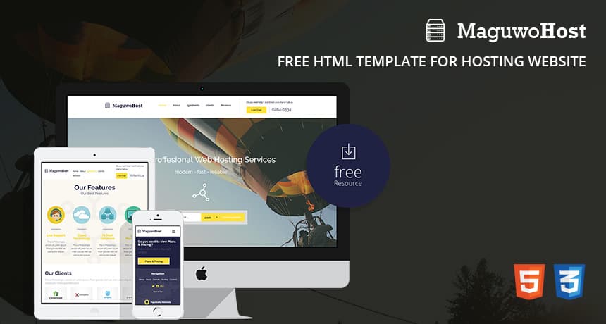 Maguwohost - FREE Hosting Template | Free HTML5 Templates