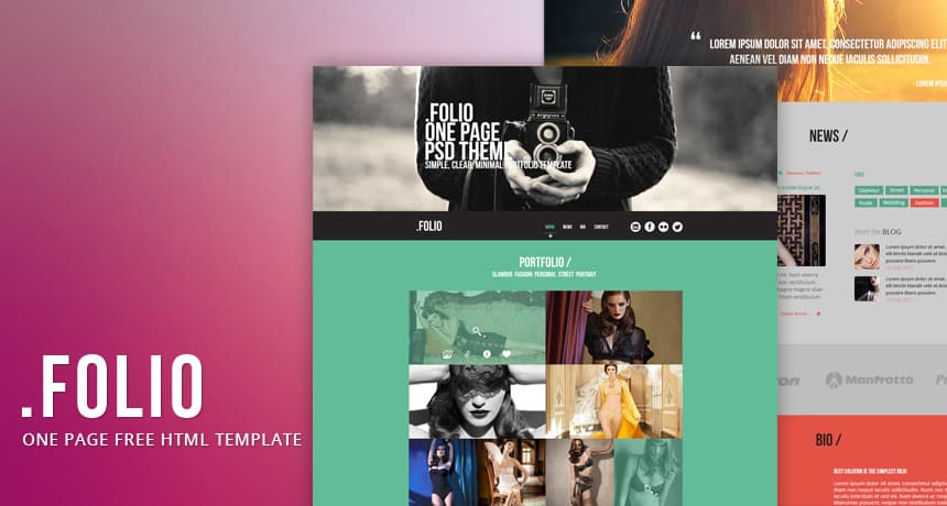 Folio One Page Free HTML Template